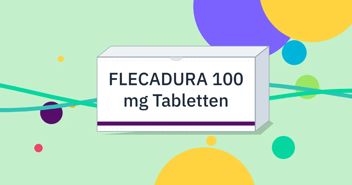 Symbolbild: Packung mit der Aufschrift FLECADURA 100 mg Tabletten (PZN 02262218) – Verfügbarkeit und Bezug in Apotheken in Frankfurt am Main