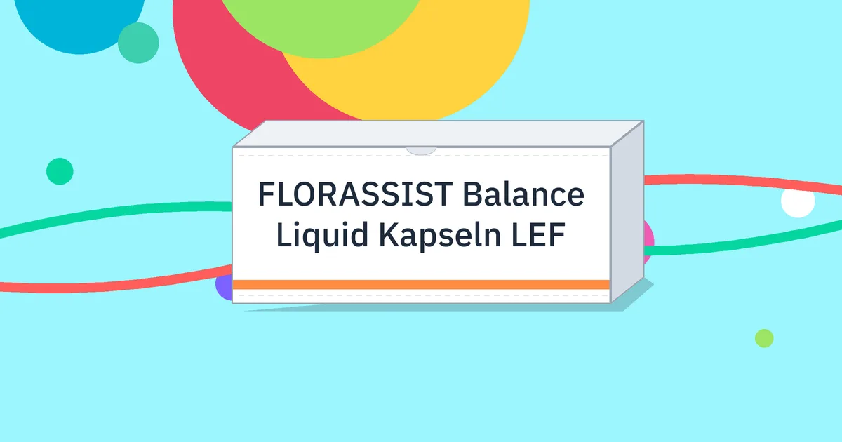Symbolbild: Packung mit der Aufschrift FLORASSIST Balance Liquid Kapseln LEF (PZN 17964736) – Verfügbarkeit und Bezug in Apotheken in Frankfurt am Main