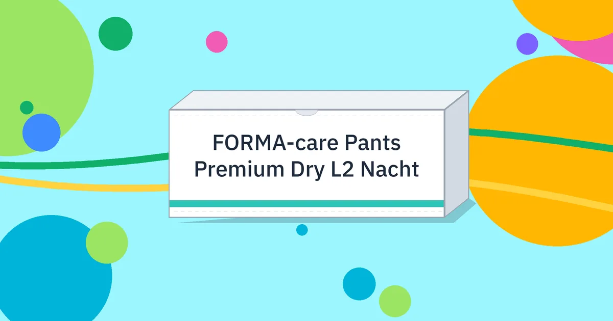 Symbolbild: Packung mit der Aufschrift FORMA-care Pants Premium Dry L2 Nacht (PZN 08487757) – Verfügbarkeit und Bezug in Apotheken in Frankfurt am Main