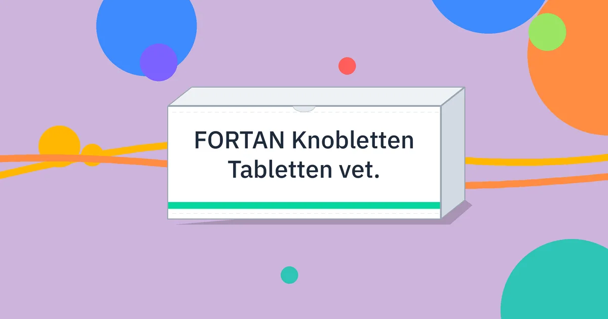 Symbolbild: Packung mit der Aufschrift FORTAN Knobletten Tabletten vet. (PZN 01345563) – Verfügbarkeit und Bezug in Apotheken in Frankfurt am Main