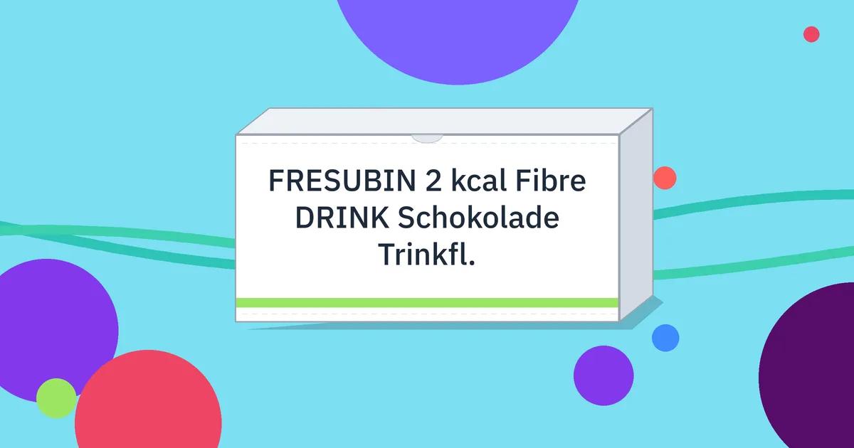 Symbolbild: Packung mit der Aufschrift FRESUBIN 2 kcal Fibre DRINK Schokolade Trinkfl. (PZN 19666612) – Verfügbarkeit und Bezug in Apotheken in Frankfurt am Main
