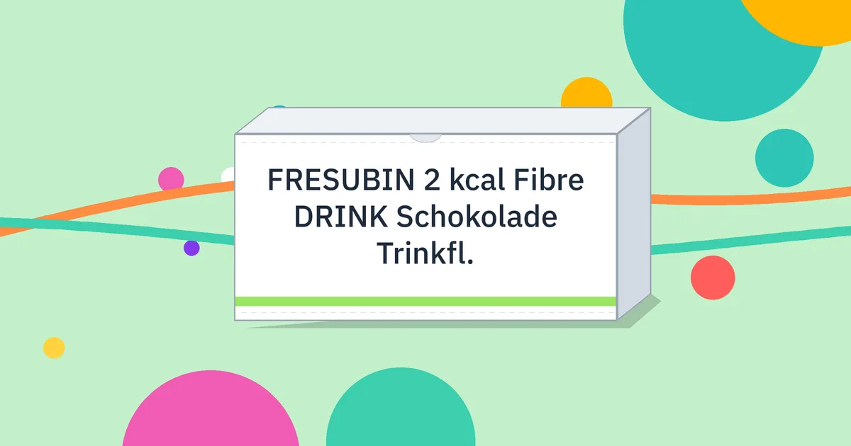 Symbolbild: Packung mit der Aufschrift FRESUBIN 2 kcal Fibre DRINK Schokolade Trinkfl. (PZN 19787876) – Verfügbarkeit und Bezug in Apotheken in Frankfurt am Main