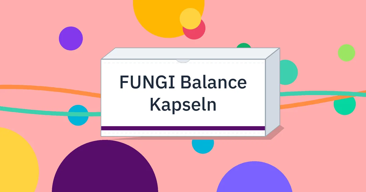 Symbolbild: Packung mit der Aufschrift FUNGI Balance Kapseln (PZN 16687619) – Verfügbarkeit und Bezug in Apotheken in Frankfurt am Main