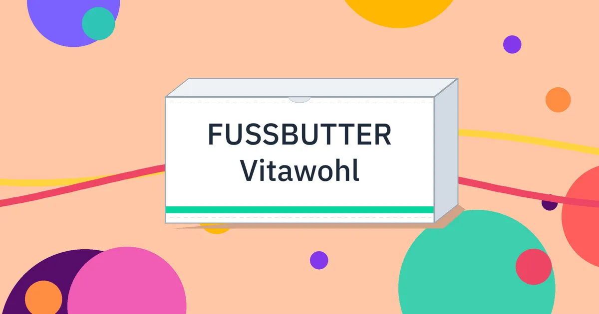 Symbolbild: Packung mit der Aufschrift FUSSBUTTER Vitawohl (PZN 13514114) – Verfügbarkeit und Bezug in Apotheken in Frankfurt am Main