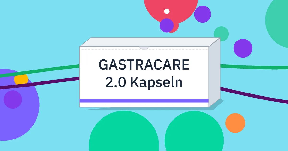 Symbolbild: Packung mit der Aufschrift GASTRACARE 2.0 Kapseln (PZN 16687648) – Verfügbarkeit und Bezug in Apotheken in Frankfurt am Main