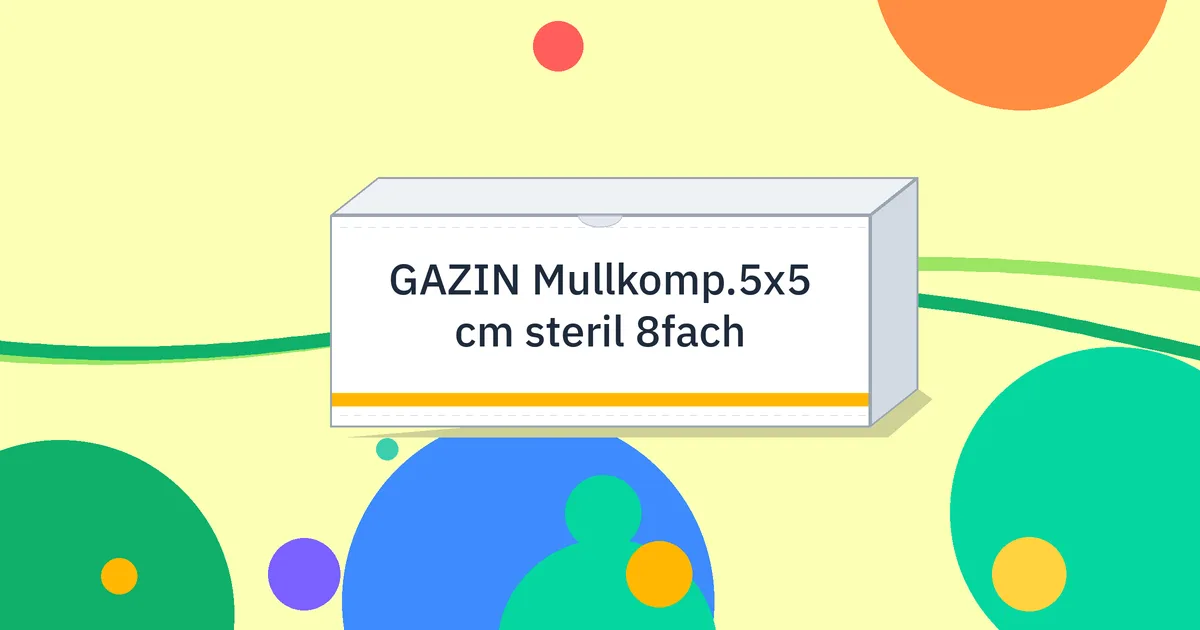 Symbolbild: Packung mit der Aufschrift GAZIN Mullkomp.5x5 cm steril 8fach (PZN 17831946) – Verfügbarkeit und Bezug in Apotheken in Frankfurt am Main