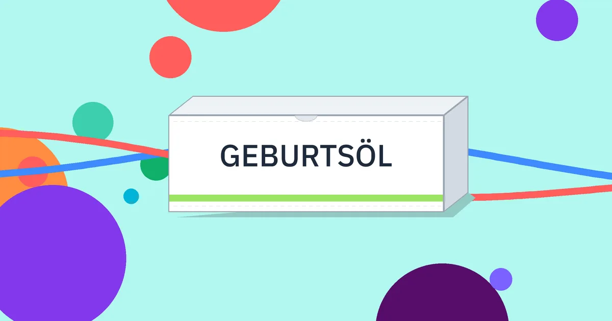 Symbolbild: Packung mit der Aufschrift GEBURTSÖL (PZN 10309141) – Verfügbarkeit und Bezug in Apotheken in Frankfurt am Main