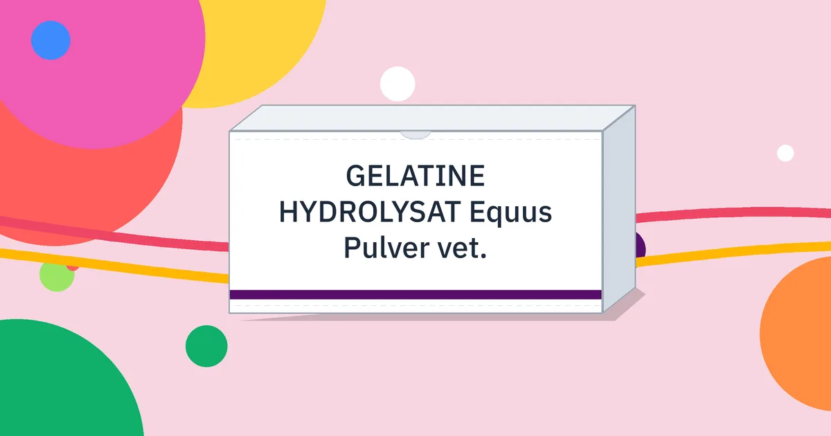 Symbolbild: Packung mit der Aufschrift GELATINE HYDROLYSAT Equus Pulver vet. (PZN 04992984) – Verfügbarkeit und Bezug in Apotheken in Frankfurt am Main