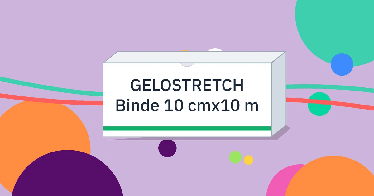 Symbolbild: Packung mit der Aufschrift GELOSTRETCH Binde 10 cmx10 m (PZN 04525805) – Verfügbarkeit und Bezug in Apotheken in Frankfurt am Main