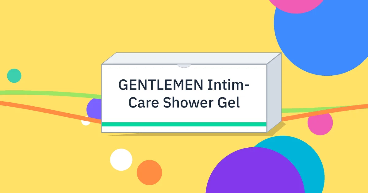 Symbolbild: Packung mit der Aufschrift GENTLEMEN Intim-Care Shower Gel (PZN 18839938) – Verfügbarkeit und Bezug in Apotheken in Frankfurt am Main