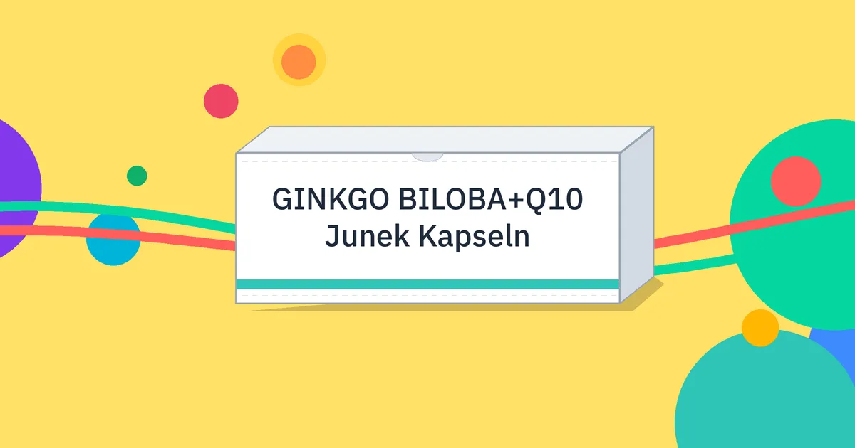 Symbolbild: Packung mit der Aufschrift GINKGO BILOBA+Q10 Junek Kapseln (PZN 01644314) – Verfügbarkeit und Bezug in Apotheken in Frankfurt am Main