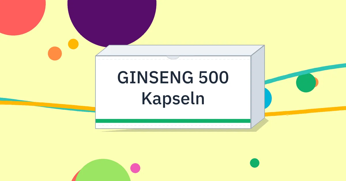 Symbolbild: Packung mit der Aufschrift GINSENG 500 Kapseln (PZN 15734498) – Verfügbarkeit und Bezug in Apotheken in Frankfurt am Main