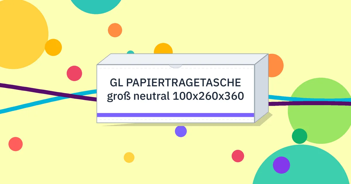 Symbolbild: Packung mit der Aufschrift GL PAPIERTRAGETASCHE groß neutral 100x260x360 (PZN 17992448) – Verfügbarkeit und Bezug in Apotheken in Frankfurt am Main