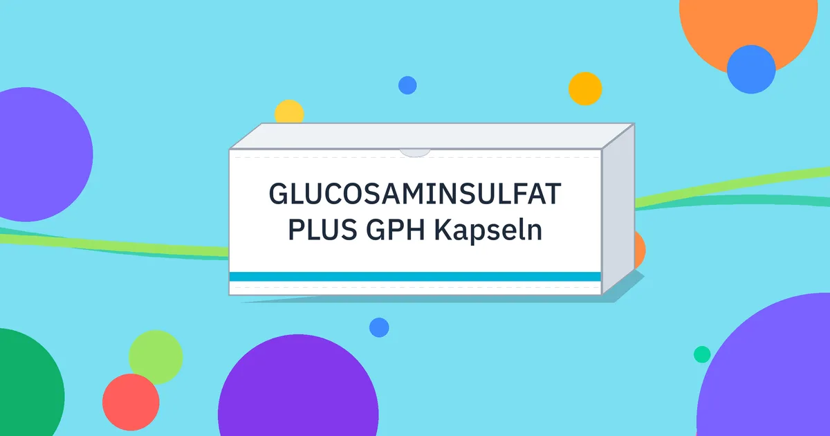 Symbolbild: Packung mit der Aufschrift GLUCOSAMINSULFAT PLUS GPH Kapseln (PZN 03376160) – Verfügbarkeit und Bezug in Apotheken in Frankfurt am Main