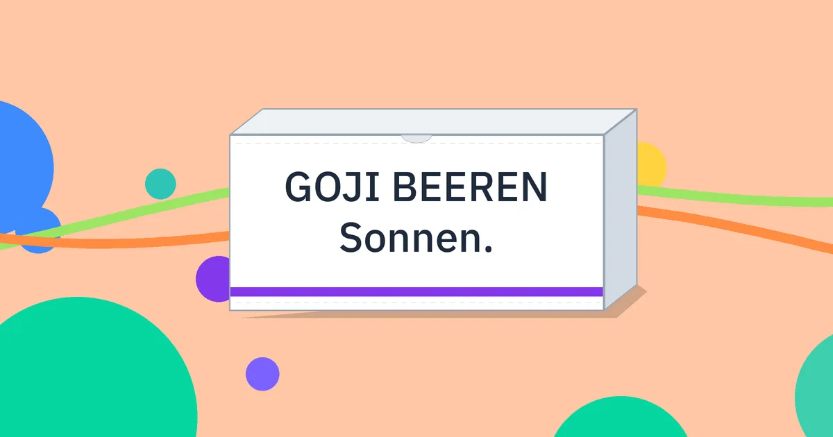 Symbolbild: Packung mit der Aufschrift GOJI BEEREN Sonnen. (PZN 09464959) – Verfügbarkeit und Bezug in Apotheken in Frankfurt am Main