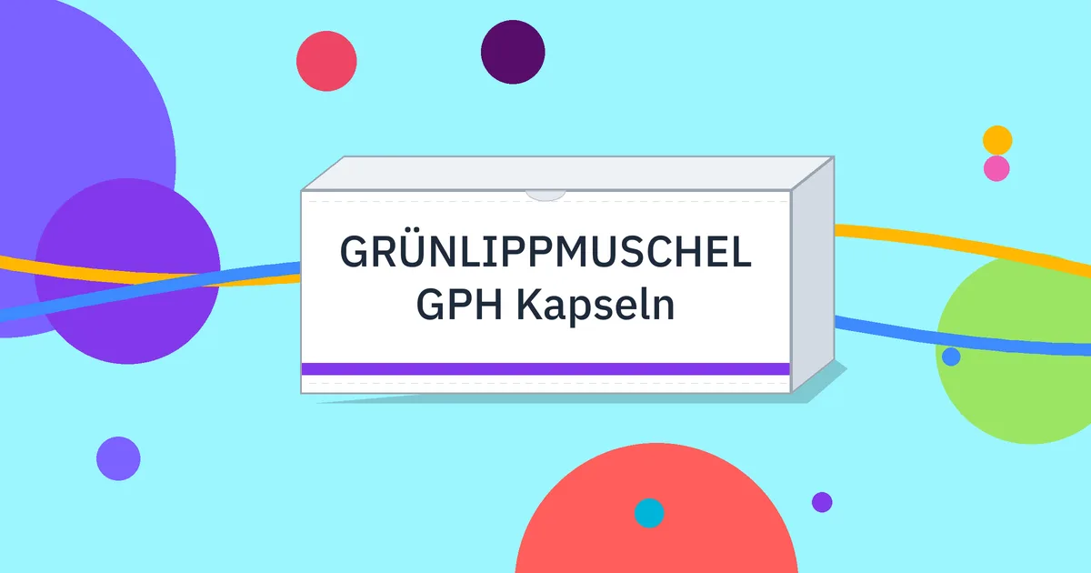 Symbolbild: Packung mit der Aufschrift GRÜNLIPPMUSCHEL GPH Kapseln (PZN 09786396) – Verfügbarkeit und Bezug in Apotheken in Frankfurt am Main