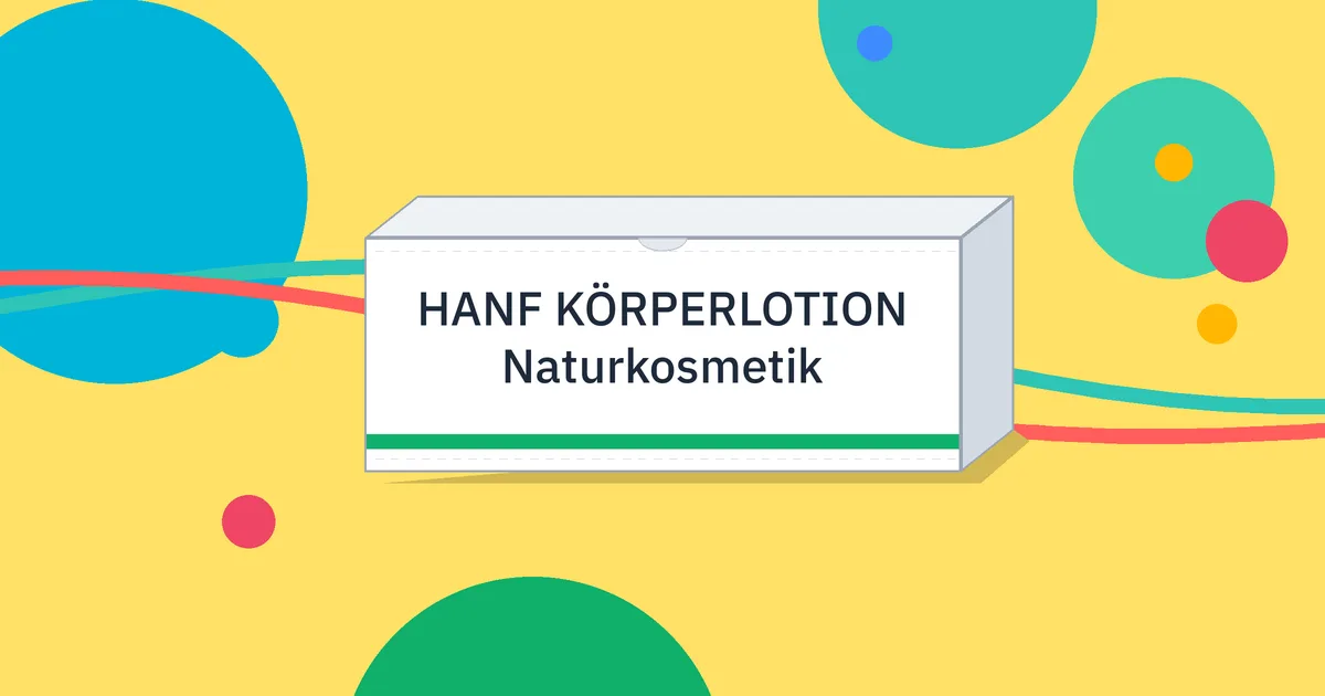 Symbolbild: Packung mit der Aufschrift HANF KÖRPERLOTION Naturkosmetik (PZN 17267345) – Verfügbarkeit und Bezug in Apotheken in Frankfurt am Main