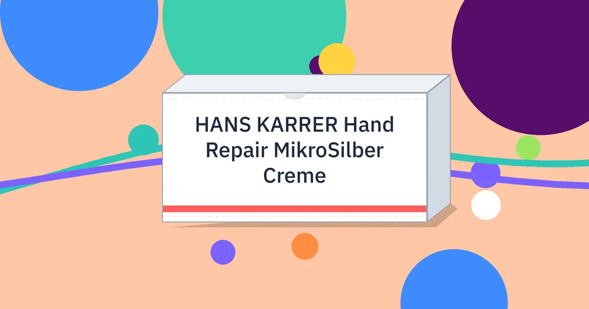 Symbolbild: Packung mit der Aufschrift HANS KARRER Hand Repair MikroSilber Creme (PZN 09043034) – Verfügbarkeit und Bezug in Apotheken in Frankfurt am Main
