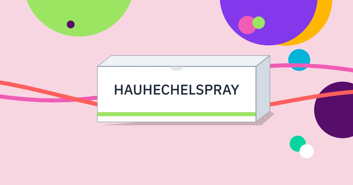 Symbolbild: Packung mit der Aufschrift HAUHECHELSPRAY (PZN 11712672) – Verfügbarkeit und Bezug in Apotheken in Frankfurt am Main