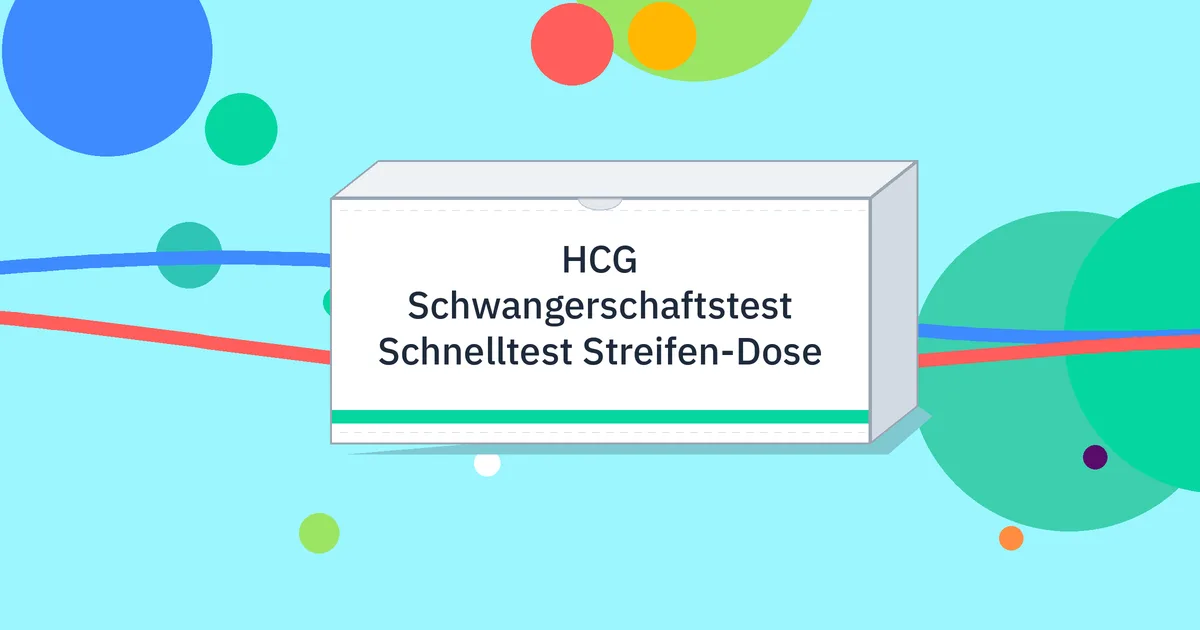 Symbolbild: Packung mit der Aufschrift HCG Schwangerschaftstest Schnelltest Streifen-Dose (PZN 20310777) – Verfügbarkeit und Bezug in Apotheken in Frankfurt am Main