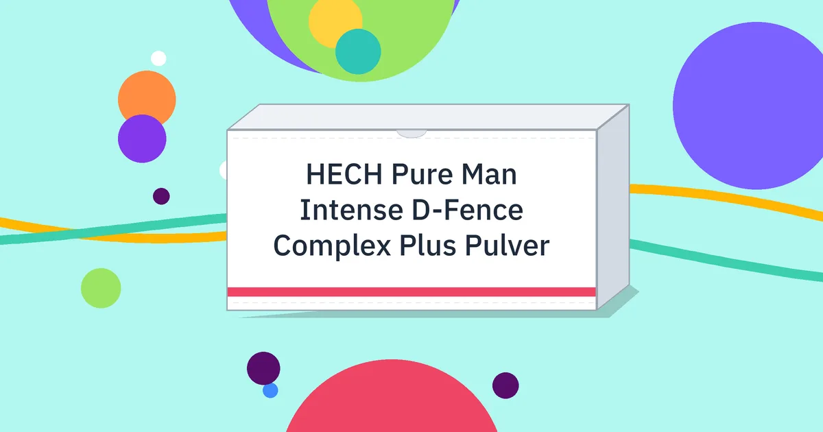 Symbolbild: Packung mit der Aufschrift HECH Pure Man Intense D-Fence Complex Plus Pulver (PZN 16322266) – Verfügbarkeit und Bezug in Apotheken in Frankfurt am Main