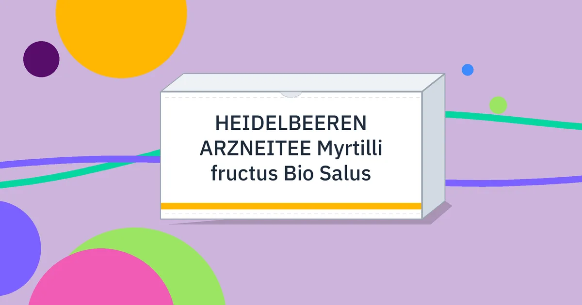 Symbolbild: Packung mit der Aufschrift HEIDELBEEREN ARZNEITEE Myrtilli fructus Bio Salus (PZN 03424930) – Verfügbarkeit und Bezug in Apotheken in Frankfurt am Main