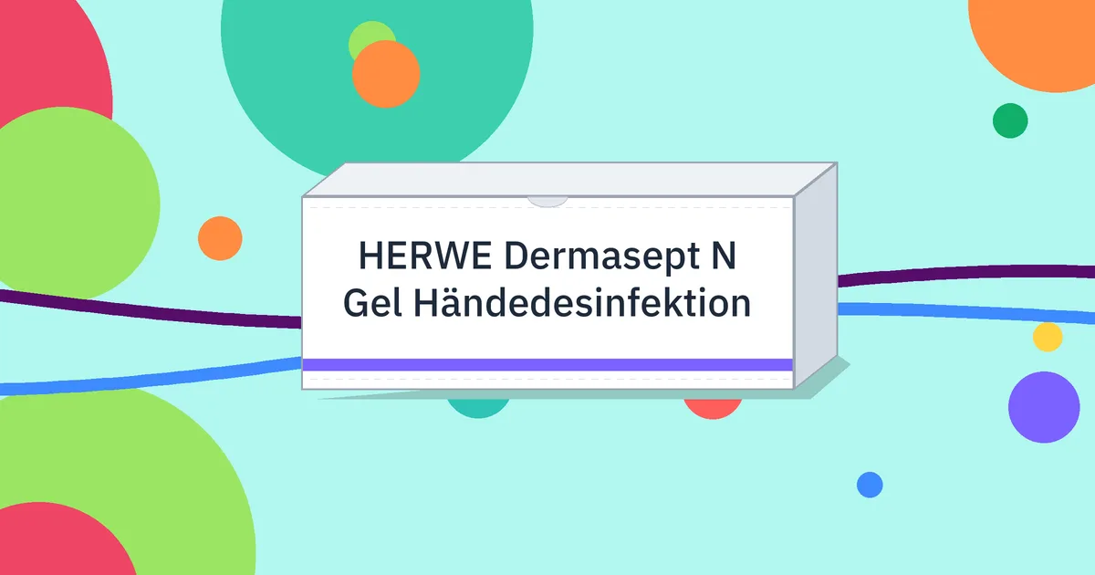 Symbolbild: Packung mit der Aufschrift HERWE Dermasept N Gel Händedesinfektion (PZN 13353378) – Verfügbarkeit und Bezug in Apotheken in Frankfurt am Main