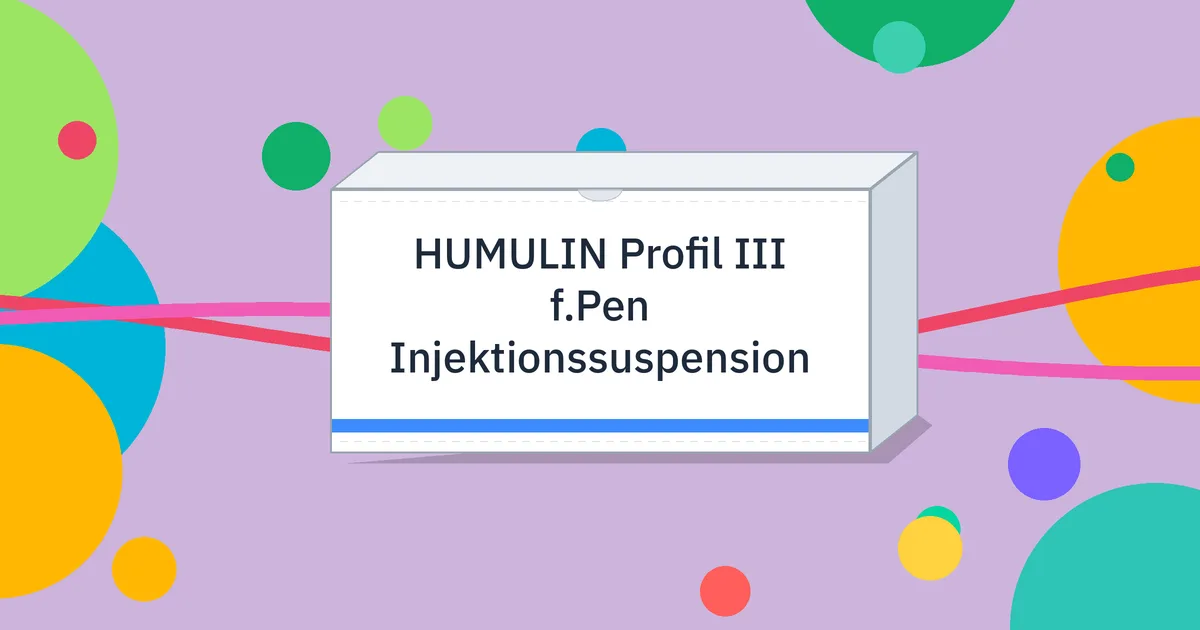 Symbolbild: Packung mit der Aufschrift HUMULIN Profil III f.Pen Injektionssuspension (PZN 02815717) – Verfügbarkeit und Bezug in Apotheken in Frankfurt am Main