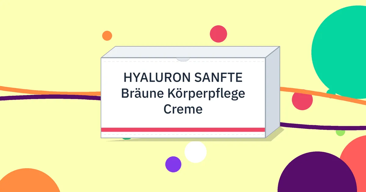 Symbolbild: Packung mit der Aufschrift HYALURON SANFTE Bräune Körperpflege Creme (PZN 16319057) – Verfügbarkeit und Bezug in Apotheken in Frankfurt am Main