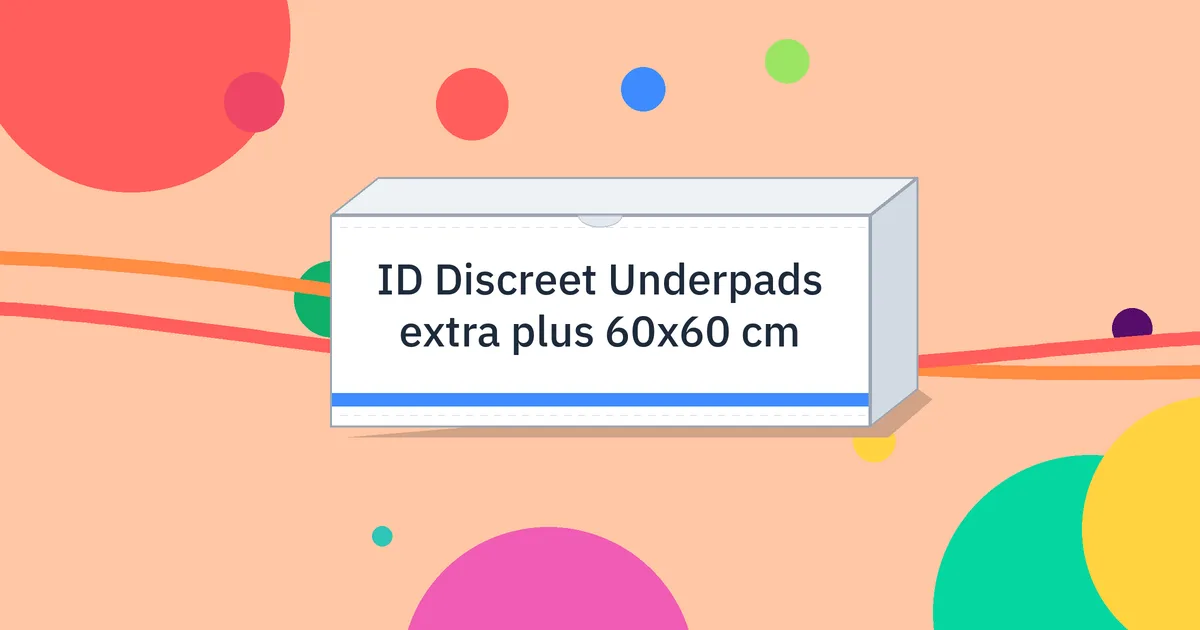 Symbolbild: Packung mit der Aufschrift ID Discreet Underpads extra plus 60x60 cm (PZN 19427818) – Verfügbarkeit und Bezug in Apotheken in Frankfurt am Main