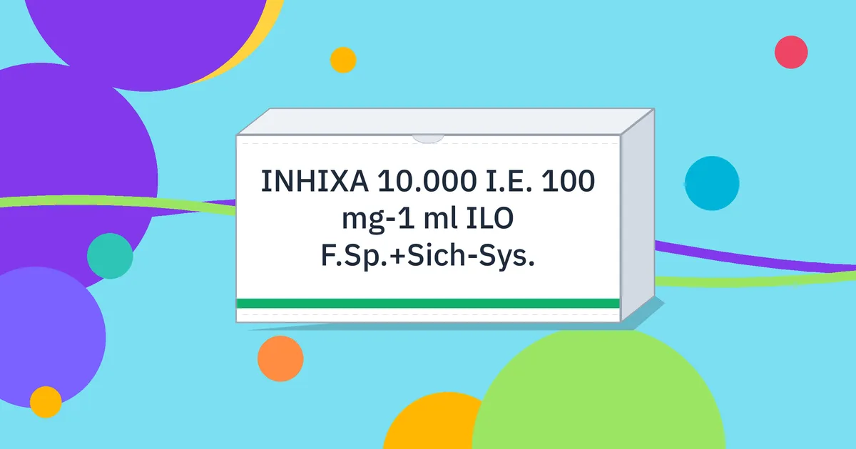Symbolbild: Packung mit der Aufschrift INHIXA 10.000 I.E. 100 mg-1 ml ILO F.Sp.+Sich-Sys. (PZN 17836145) – Verfügbarkeit und Bezug in Apotheken in Frankfurt am Main