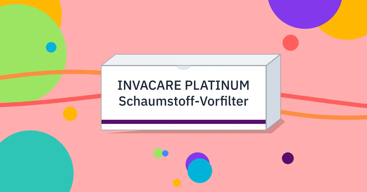 Symbolbild: Packung mit der Aufschrift INVACARE PLATINUM Schaumstoff-Vorfilter (PZN 16788059) – Verfügbarkeit und Bezug in Apotheken in Frankfurt am Main
