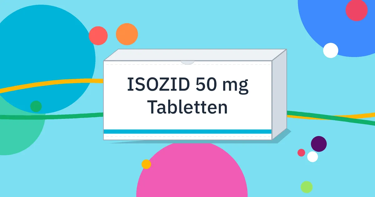 Symbolbild: Packung mit der Aufschrift ISOZID 50 mg Tabletten (PZN 00531393) – Verfügbarkeit und Bezug in Apotheken in Frankfurt am Main
