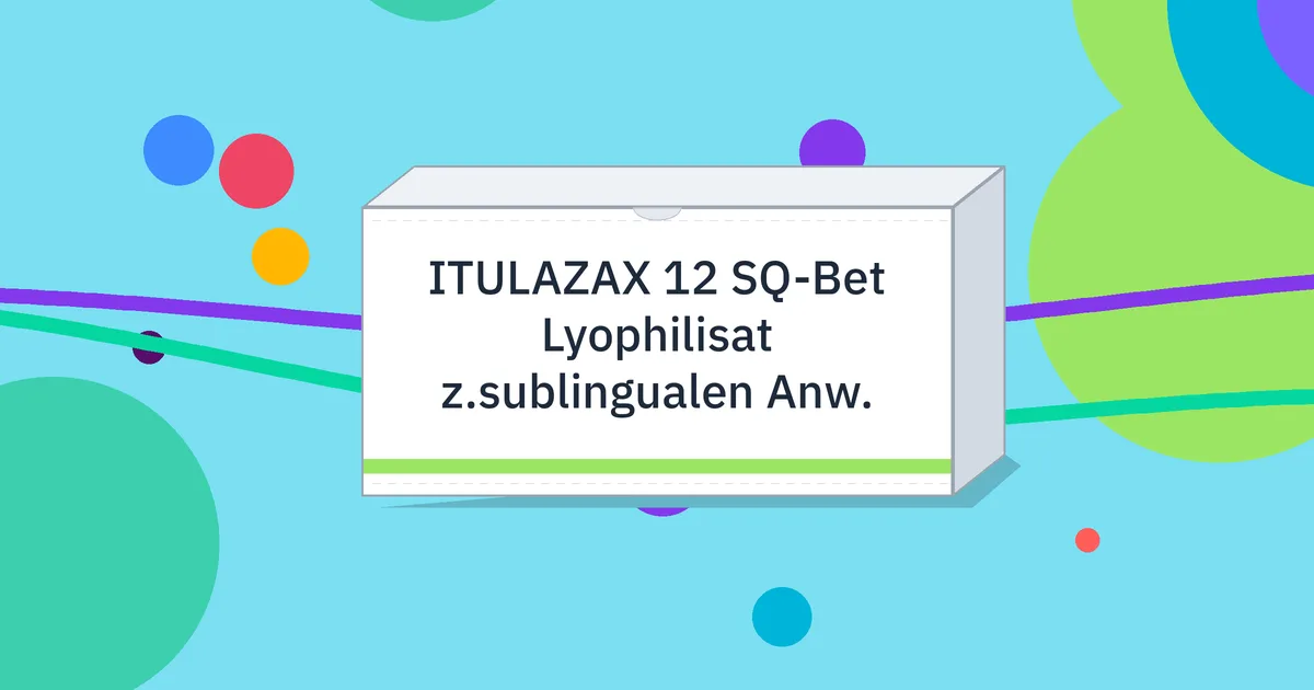 Symbolbild: Packung mit der Aufschrift ITULAZAX 12 SQ-Bet Lyophilisat z.sublingualen Anw. (PZN 15871373) – Verfügbarkeit und Bezug in Apotheken in Frankfurt am Main