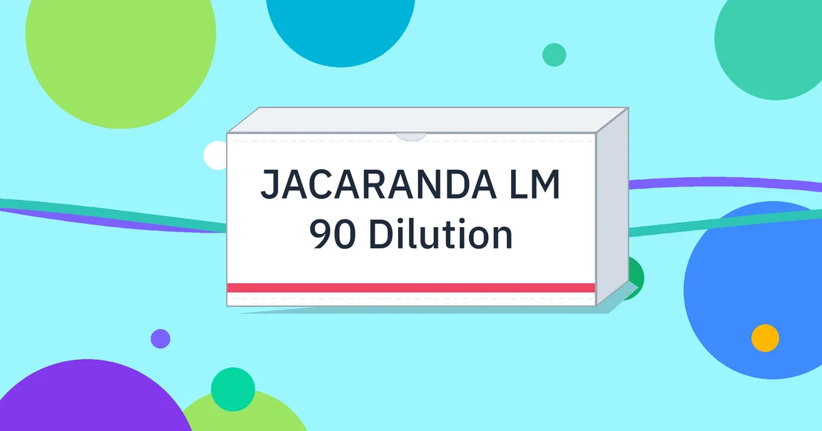 Symbolbild: Packung mit der Aufschrift JACARANDA LM 90 Dilution (PZN 13561668) – Verfügbarkeit und Bezug in Apotheken in Frankfurt am Main