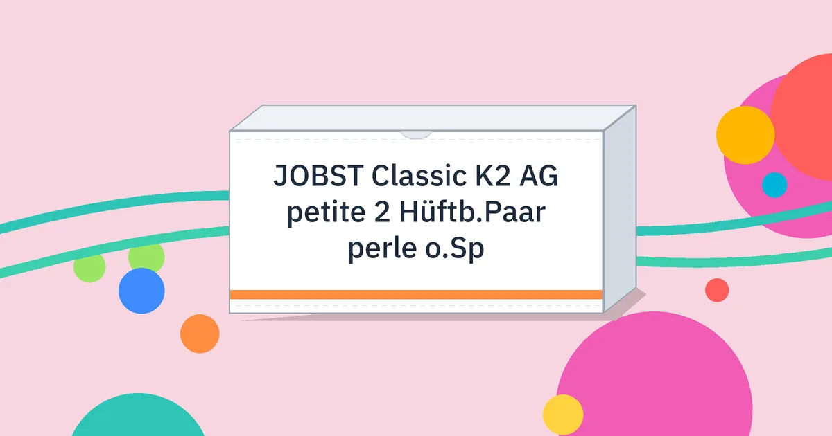 Symbolbild: Packung mit der Aufschrift JOBST Classic K2 AG petite 2 Hüftb.Paar perle o.Sp (PZN 13065047) – Verfügbarkeit und Bezug in Apotheken in Frankfurt am Main