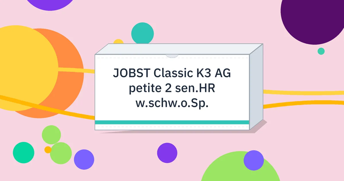 Symbolbild: Packung mit der Aufschrift JOBST Classic K3 AG petite 2 sen.HR w.schw.o.Sp. (PZN 17956607) – Verfügbarkeit und Bezug in Apotheken in Frankfurt am Main