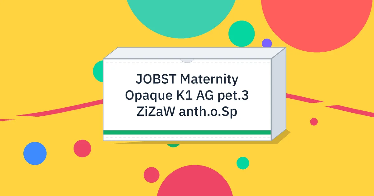 Symbolbild: Packung mit der Aufschrift JOBST Maternity Opaque K1 AG pet.3 ZiZaW anth.o.Sp (PZN 15855032) – Verfügbarkeit und Bezug in Apotheken in Frankfurt am Main