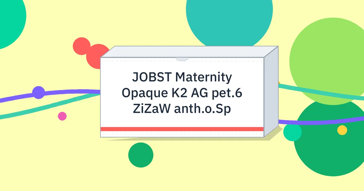 Symbolbild: Packung mit der Aufschrift JOBST Maternity Opaque K2 AG pet.6 ZiZaW anth.o.Sp (PZN 15856238) – Verfügbarkeit und Bezug in Apotheken in Frankfurt am Main
