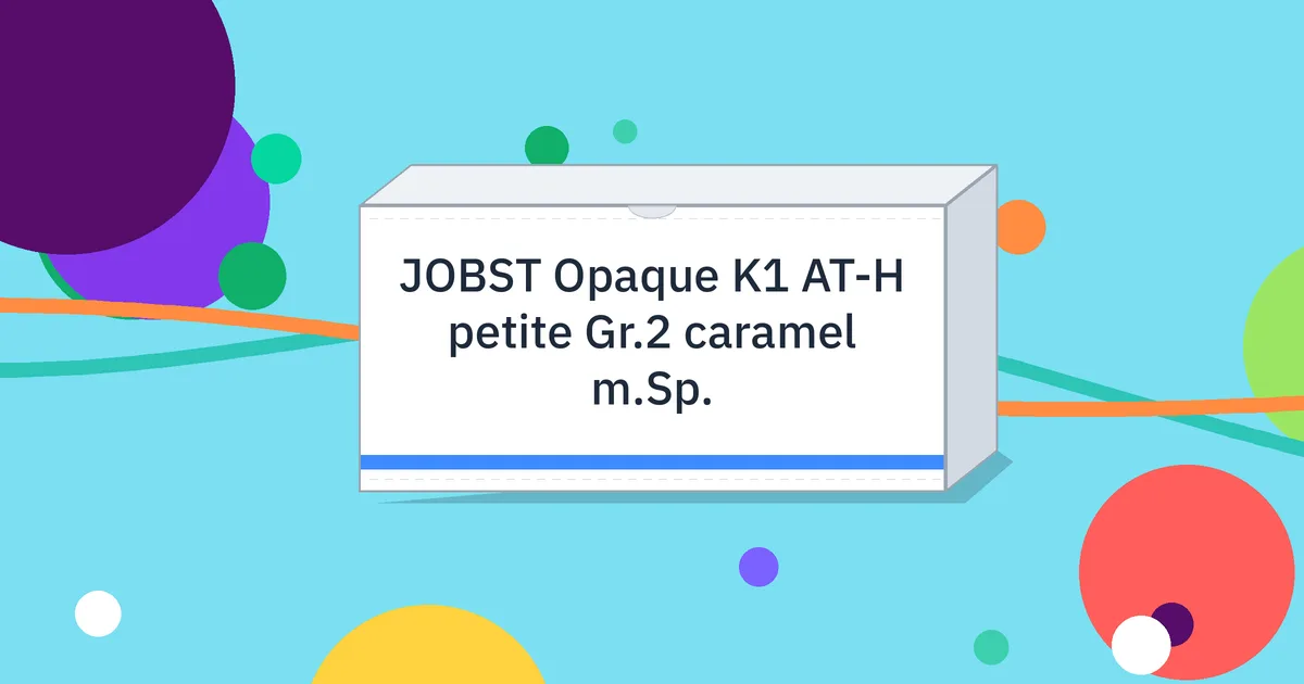 Symbolbild: Packung mit der Aufschrift JOBST Opaque K1 AT-H petite Gr.2 caramel m.Sp. (PZN 13101843) – Verfügbarkeit und Bezug in Apotheken in Frankfurt am Main