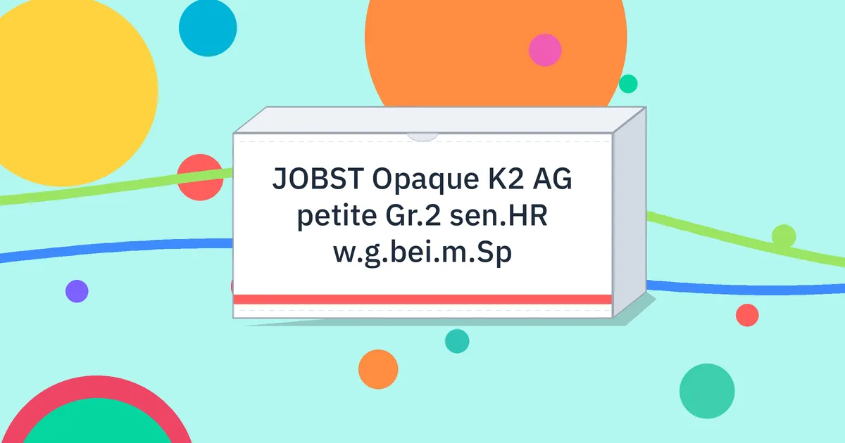 Symbolbild: Packung mit der Aufschrift JOBST Opaque K2 AG petite Gr.2 sen.HR w.g.bei.m.Sp (PZN 16284287) – Verfügbarkeit und Bezug in Apotheken in Frankfurt am Main