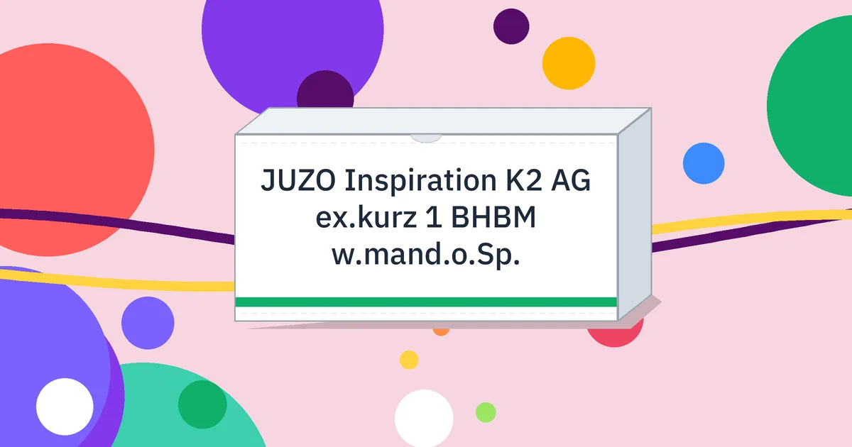 Symbolbild: Packung mit der Aufschrift JUZO Inspiration K2 AG ex.kurz 1 BHBM w.mand.o.Sp. (PZN 14886071) – Verfügbarkeit und Bezug in Apotheken in Frankfurt am Main