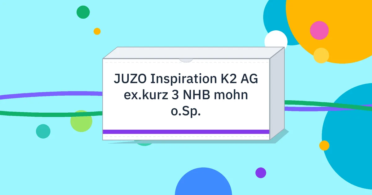Symbolbild: Packung mit der Aufschrift JUZO Inspiration K2 AG ex.kurz 3 NHB mohn o.Sp. (PZN 14924676) – Verfügbarkeit und Bezug in Apotheken in Frankfurt am Main