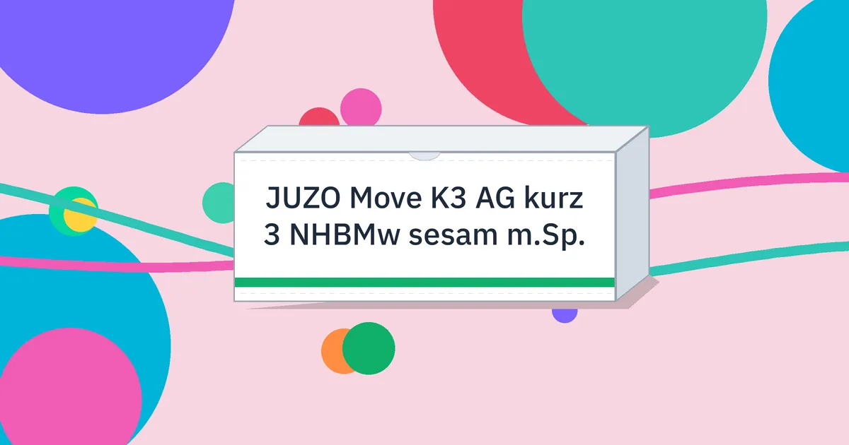 Symbolbild: Packung mit der Aufschrift JUZO Move K3 AG kurz 3 NHBMw sesam m.Sp. (PZN 18578981) – Verfügbarkeit und Bezug in Apotheken in Frankfurt am Main