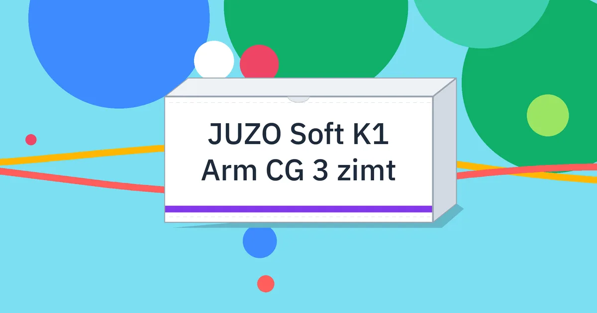 Symbolbild: Packung mit der Aufschrift JUZO Soft K1 Arm CG 3 zimt (PZN 15508230) – Verfügbarkeit und Bezug in Apotheken in Frankfurt am Main