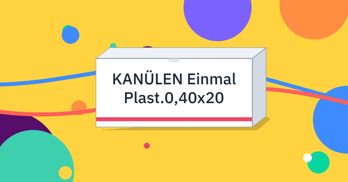 Symbolbild: Packung mit der Aufschrift KANÜLEN Einmal Plast.0,40x20 (PZN 01729200) – Verfügbarkeit und Bezug in Apotheken in Frankfurt am Main