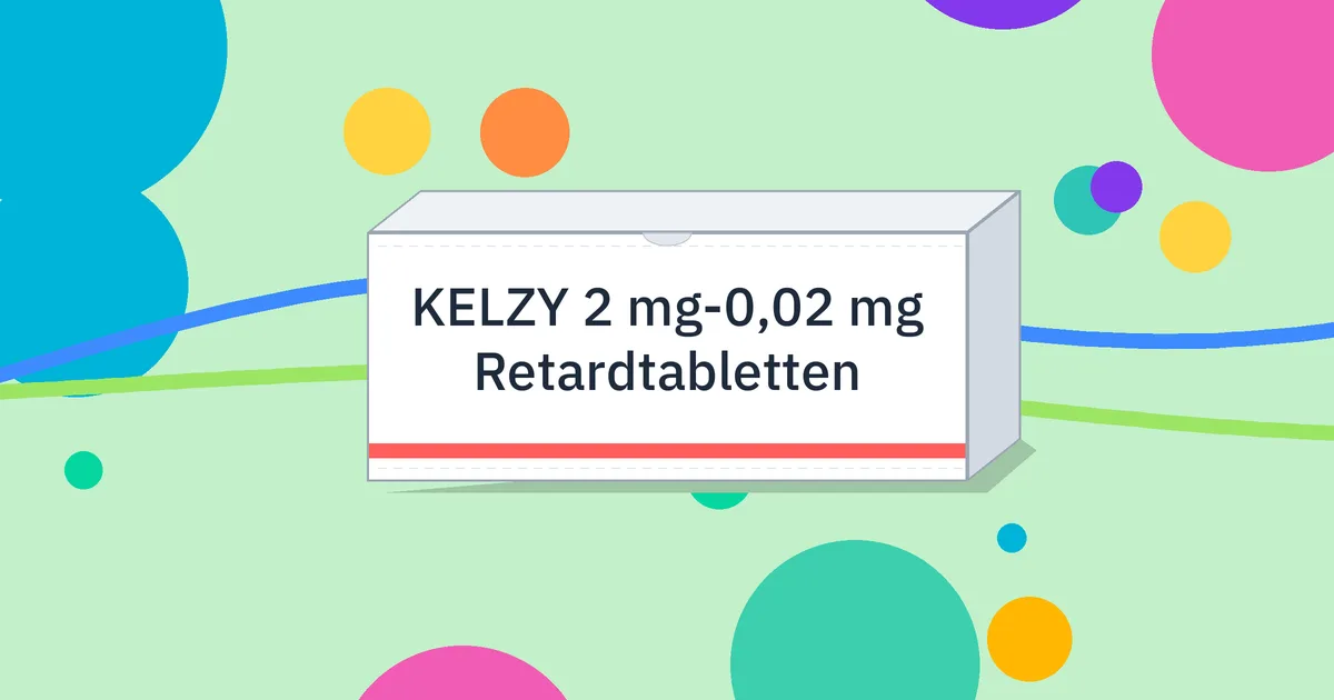 Symbolbild: Packung mit der Aufschrift KELZY 2 mg-0,02 mg Retardtabletten (PZN 19192373) – Verfügbarkeit und Bezug in Apotheken in Frankfurt am Main