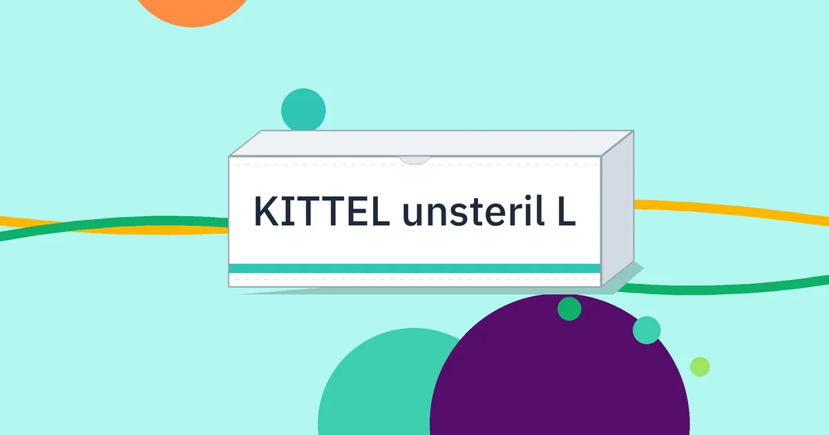 Symbolbild: Packung mit der Aufschrift KITTEL unsteril L (PZN 08848468) – Verfügbarkeit und Bezug in Apotheken in Frankfurt am Main