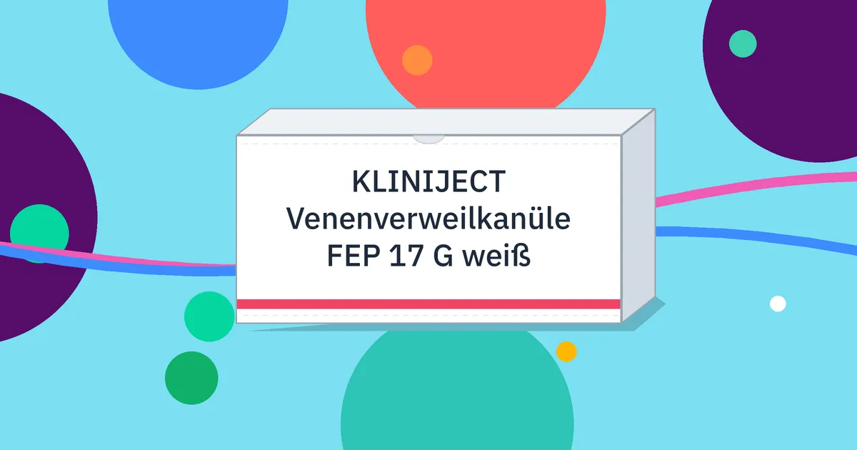 Symbolbild: Packung mit der Aufschrift KLINIJECT Venenverweilkanüle FEP 17 G weiß (PZN 00367812) – Verfügbarkeit und Bezug in Apotheken in Frankfurt am Main