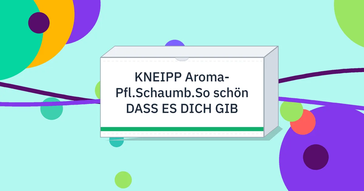 Symbolbild: Packung mit der Aufschrift KNEIPP Aroma-Pfl.Schaumb.So schön DASS ES DICH GIB (PZN 19541974) – Verfügbarkeit und Bezug in Apotheken in Frankfurt am Main